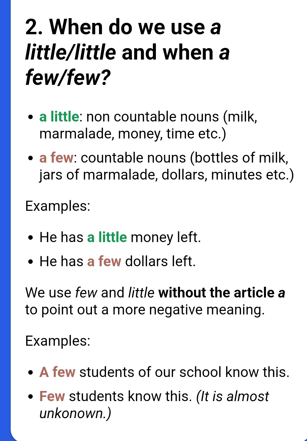 گرامر و معنی a littleچیست؟ - تالار زبانشناس